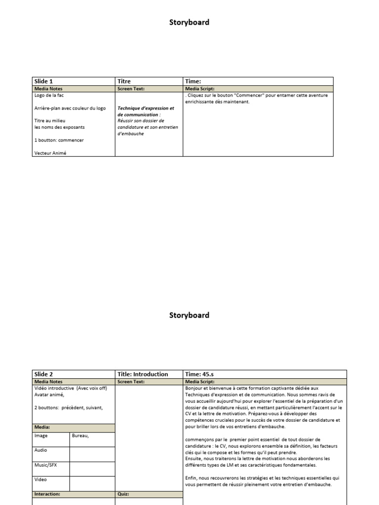 Version Final Storyboard | PDF