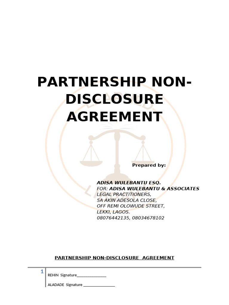 Partnership Non Disclosure Agreemment | PDF