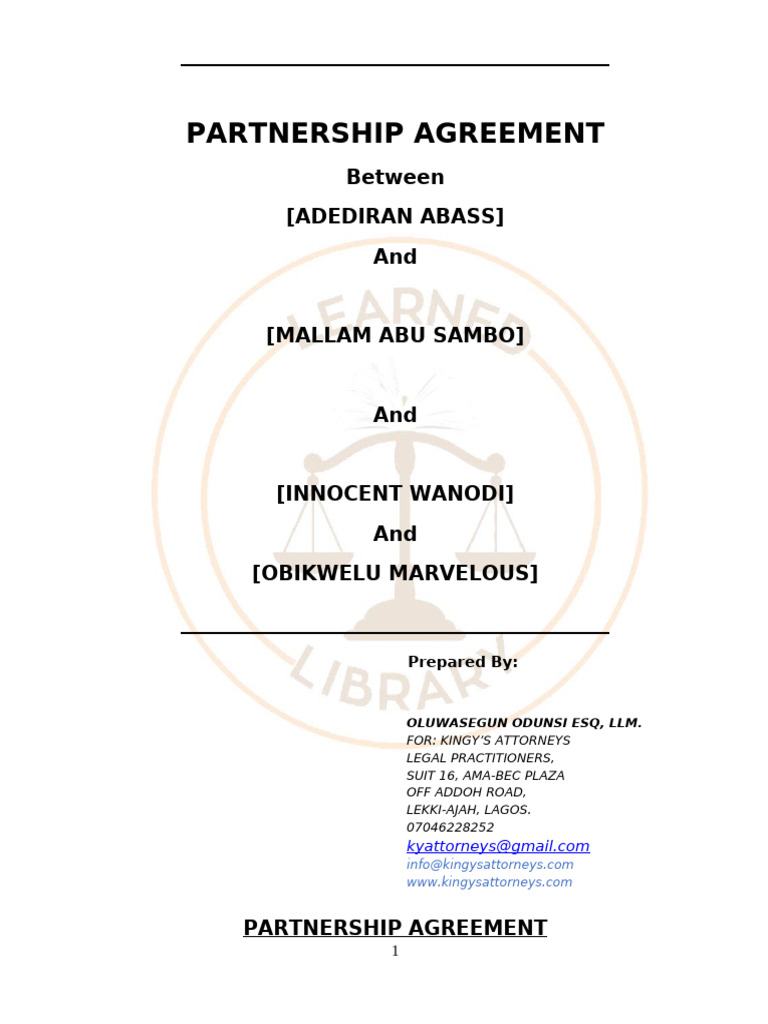 Partnership Agreement 1. | PDF