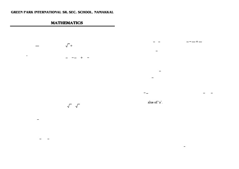 Ix Cbse Maths Q P Pdf