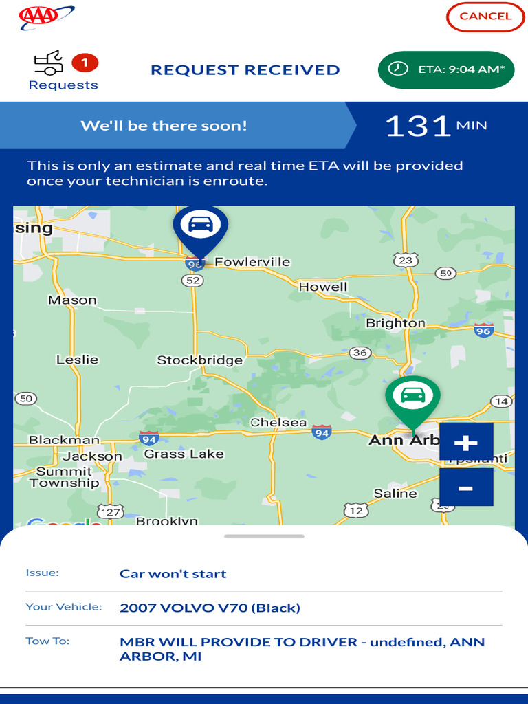 AAA Roadside Assistance - Service Tracking | PDF