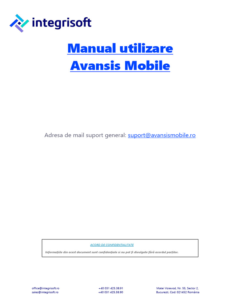 Manual Utilizare Avansis Mobile | PDF