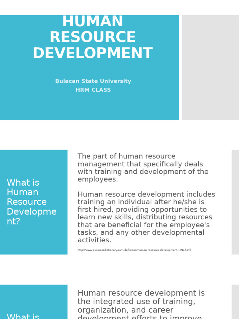PPP On Introduction To Human Resource Development | PDF