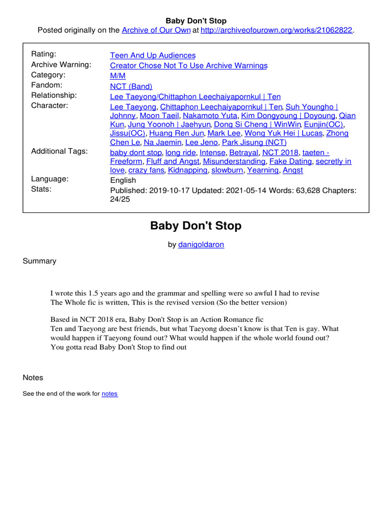 Baby Dont Stop | PDF