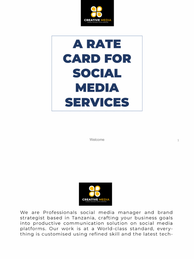 BB Creative Media Social Media Rate Card 2022 | PDF