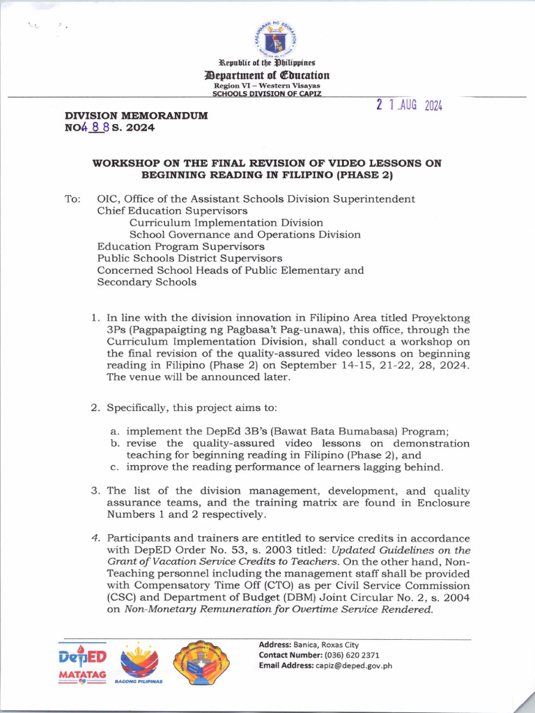 SDM488s2024 Workshop On The Final Revision of Video Lessons On ...