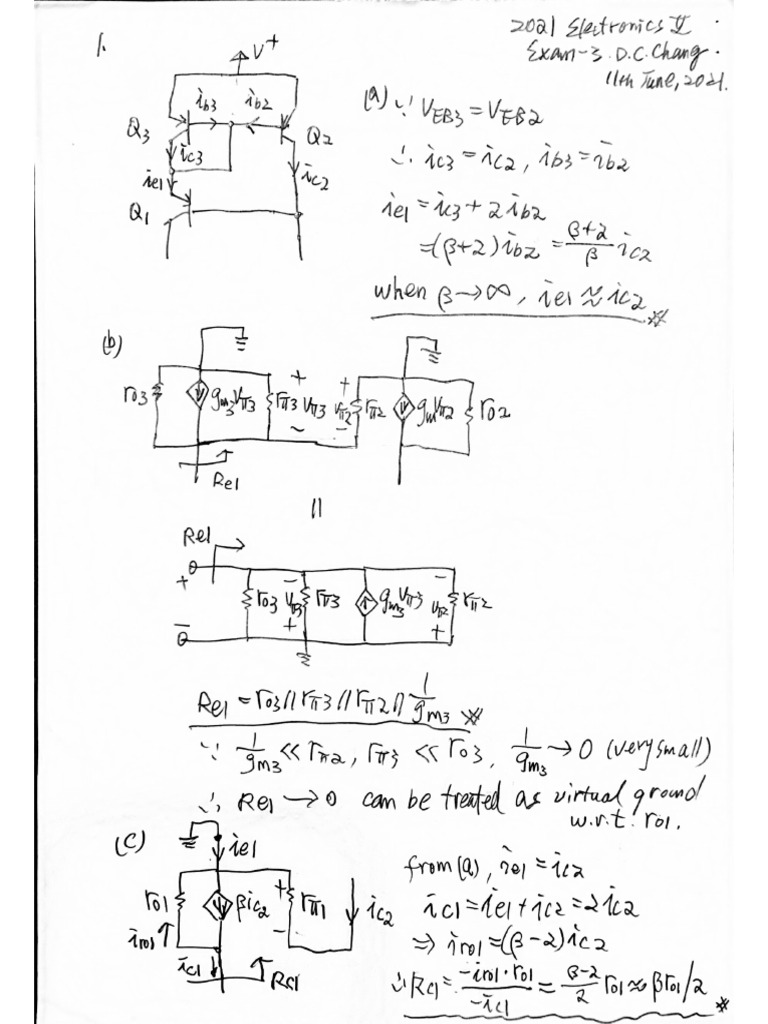 Electronics II 2021 Ex3 Solution | PDF