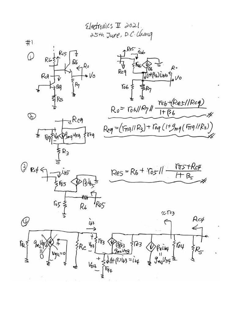 Electronics II 2021 Ex4 solution | PDF