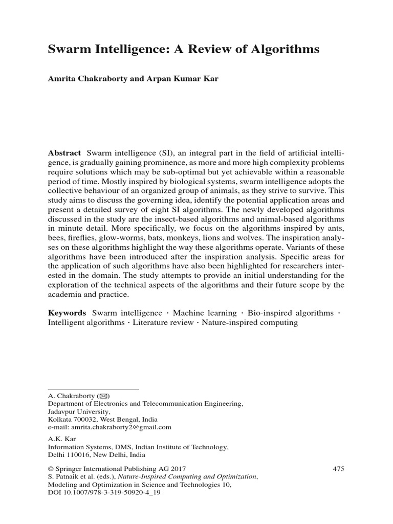 Swarm Intelligence Algorithms Review | PDF | Applied Mathematics ...