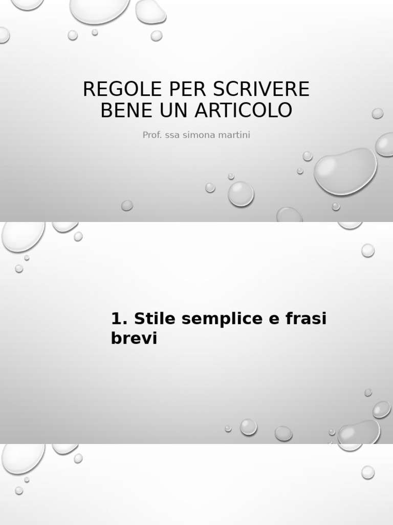 Regole Per Scrivere Bene Un Articolo | PDF