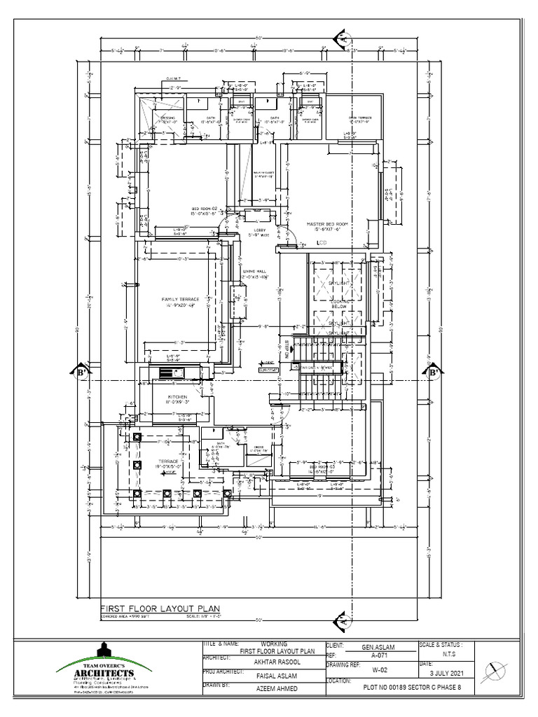 Gen - Aslam Working Akhtar Rasool First Floor Layout Plan A-071 W-02 Faisal Aslam 3 JULY 2021 | PDF