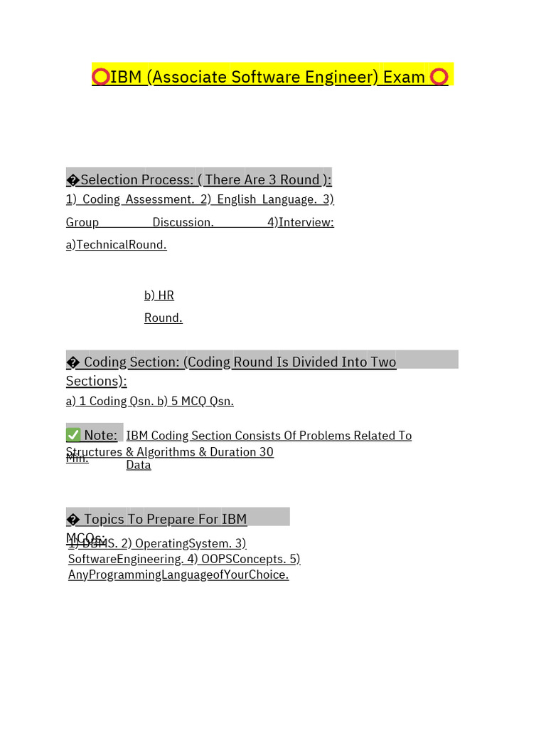 IBM Placement Material | PDF | Computer Programming | Computers IBM Placement Material | PDF | Computer Programming | Computers
