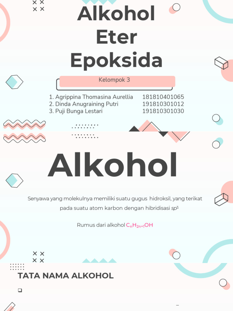 Alkohol, Eter, Epoksida | PDF