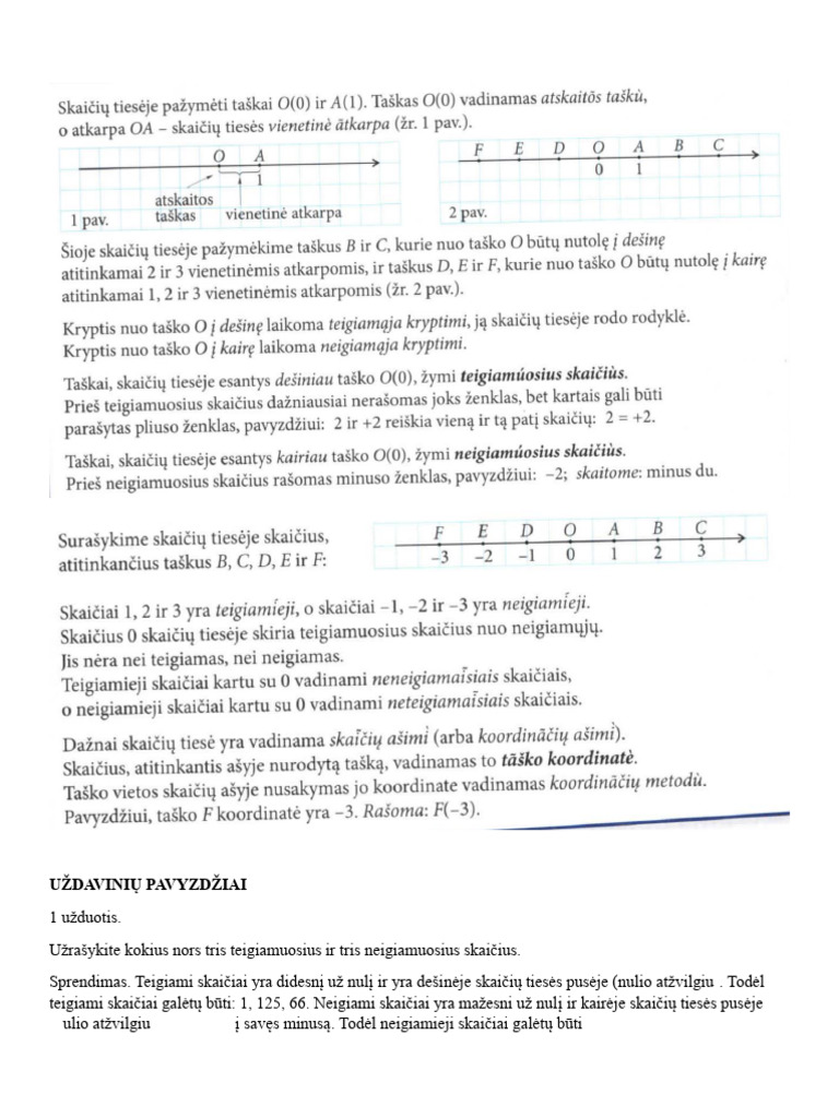 1.1.1 Skaiciai Skaiciu Tieseje Pamokos Failas | PDF