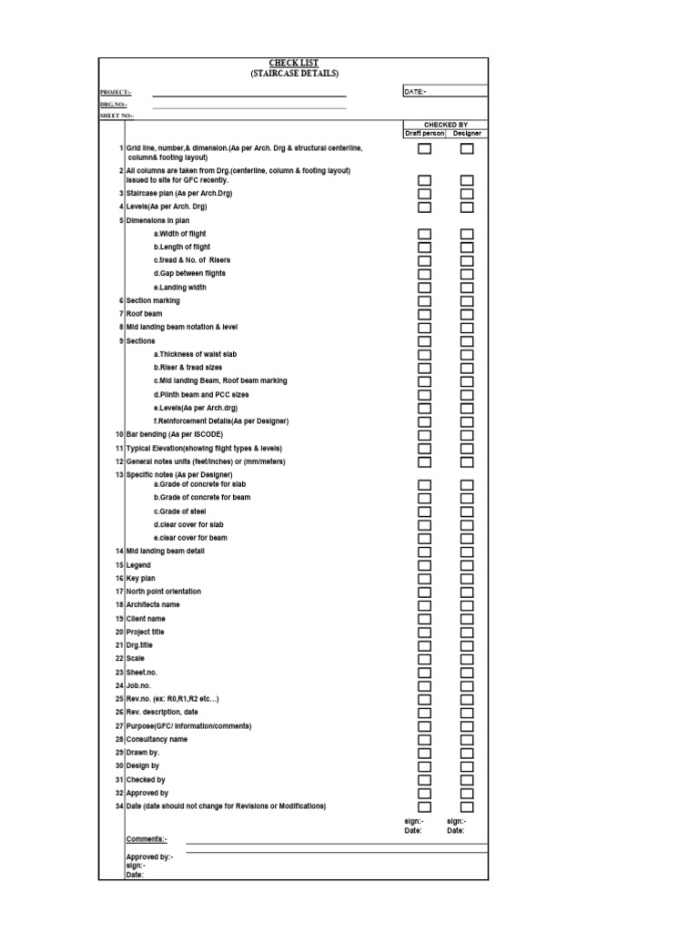 stairs check list | PDF