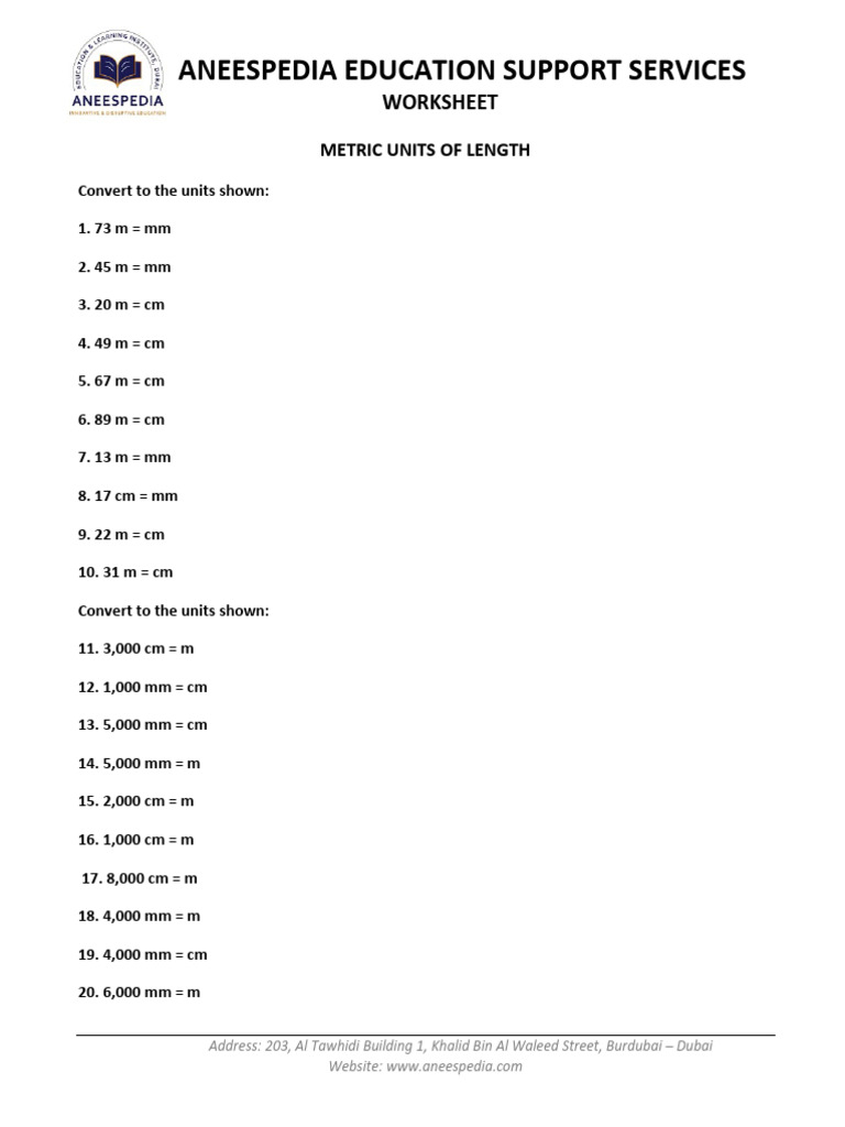 Metric Units of Length | PDF