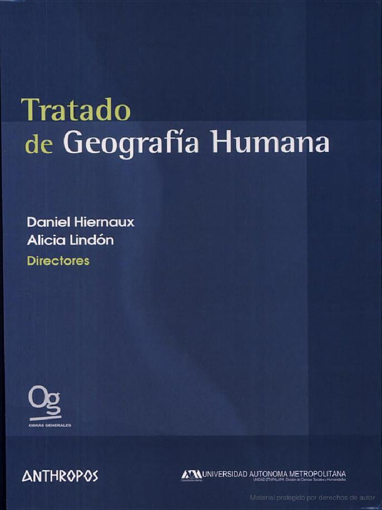 Tratado de Geografía Humana Escrito Por Daniel Hiernaux-Georges ...