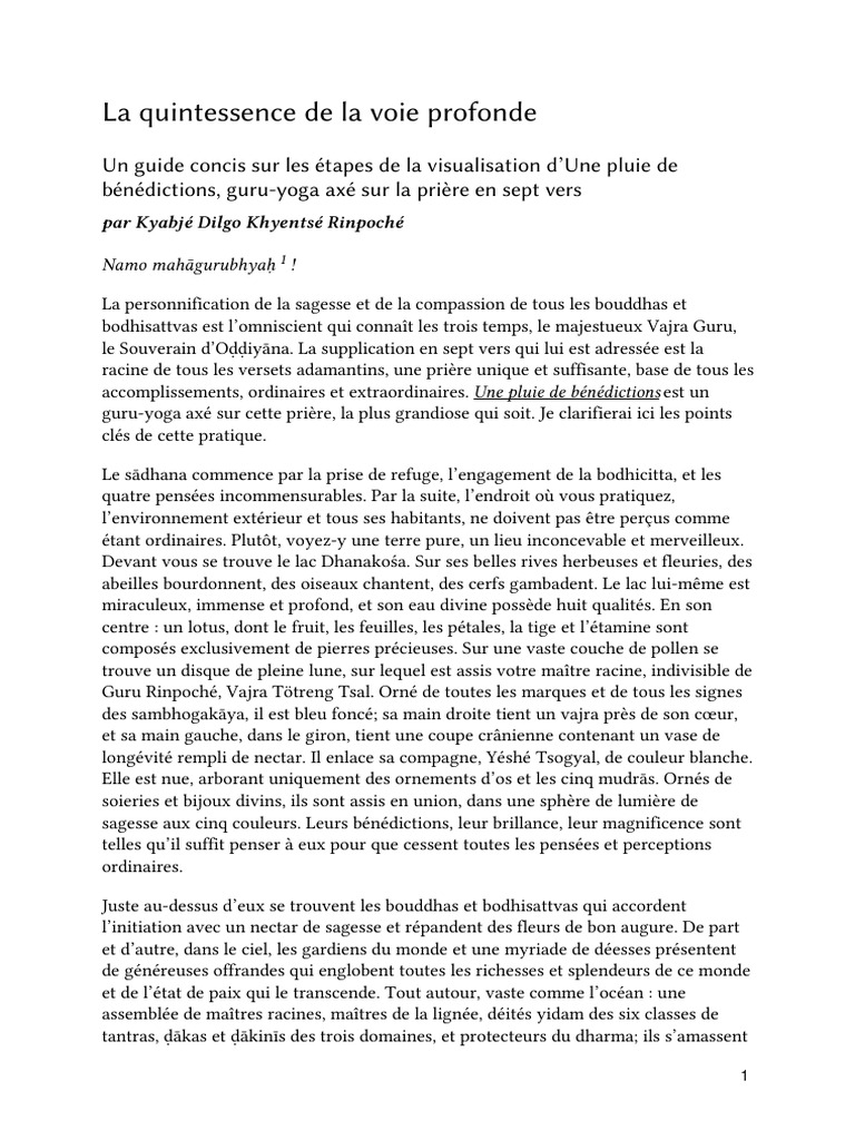 La Quintessence de La Voie Profonde | PDF