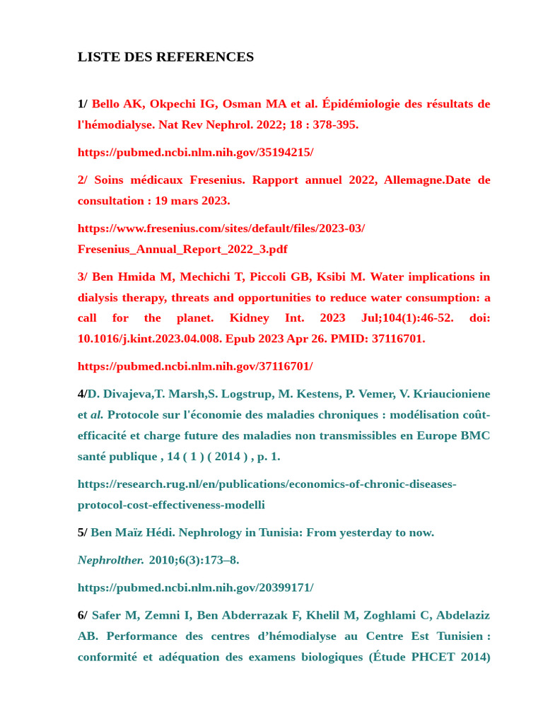 LISTE DES REFERENCES Modifié 3 | PDF