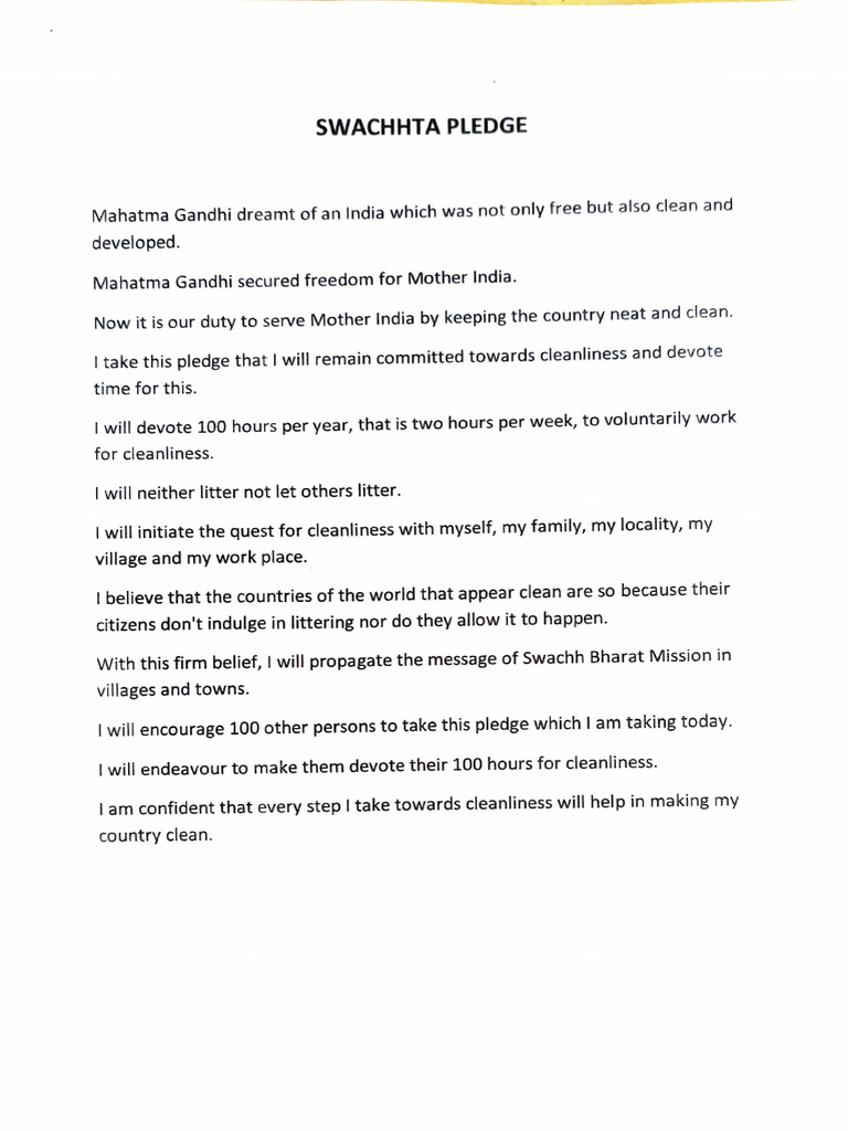 Swacchta Pledge | PDF
