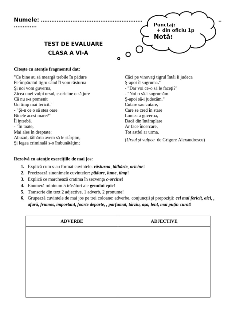 Fabula - Adj, Adv, Prep, Conj | PDF