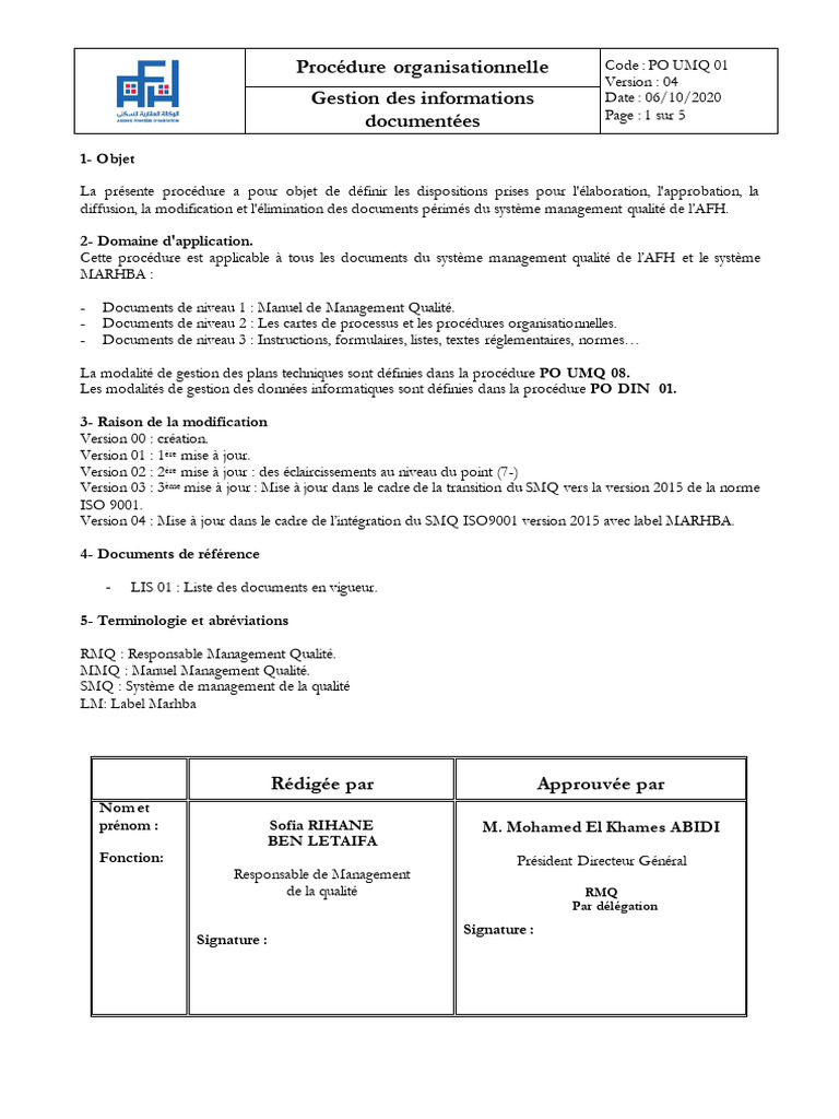 01 Gestion Des Informations Documentées | PDF