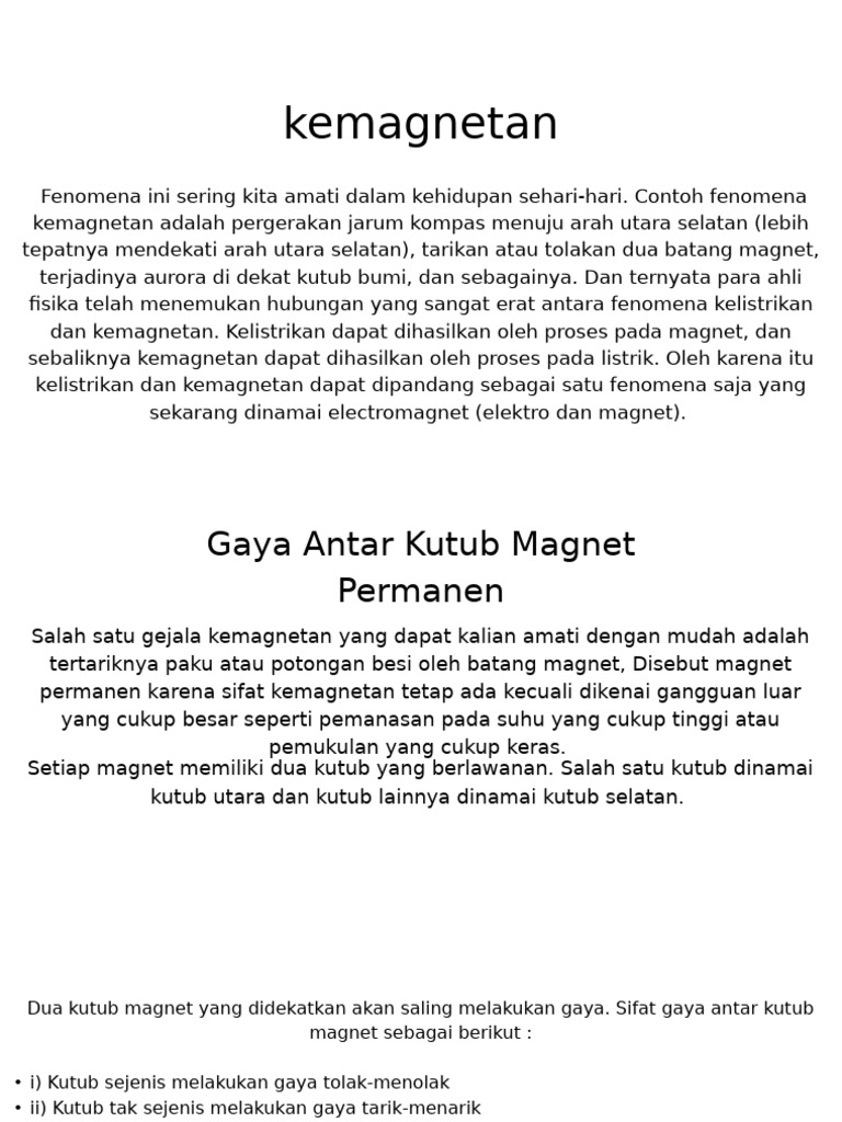 Contoh Materi Kemagnetan PPT Verse | PDF