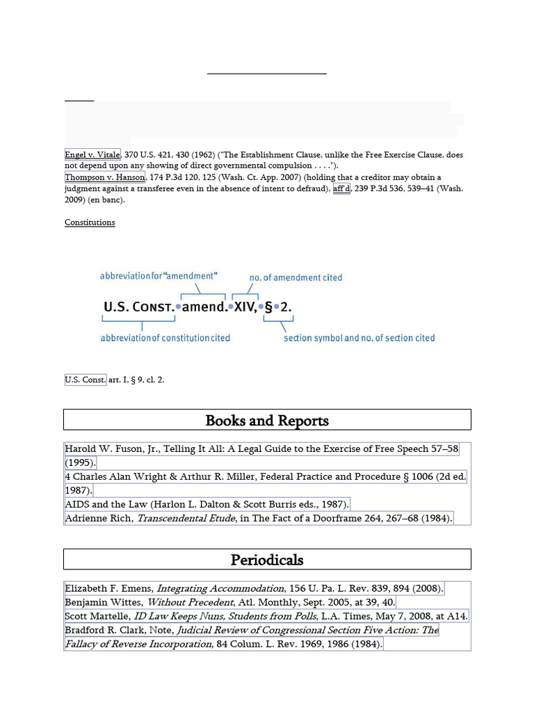 Bluebook 21 Edition Examples and Rules | PDF