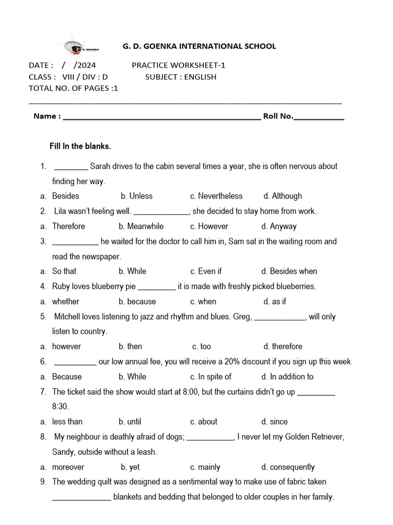 Worksheet 1 | PDF