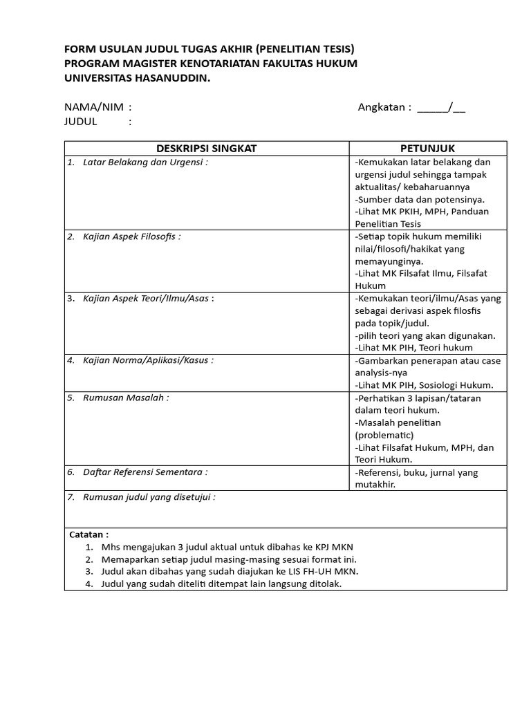 FORM JUDUL MKN 2024 | PDF