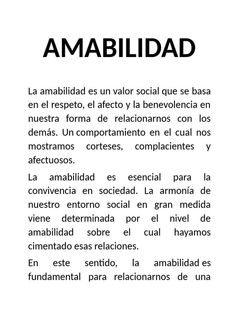 AMABILIDAD | PDF