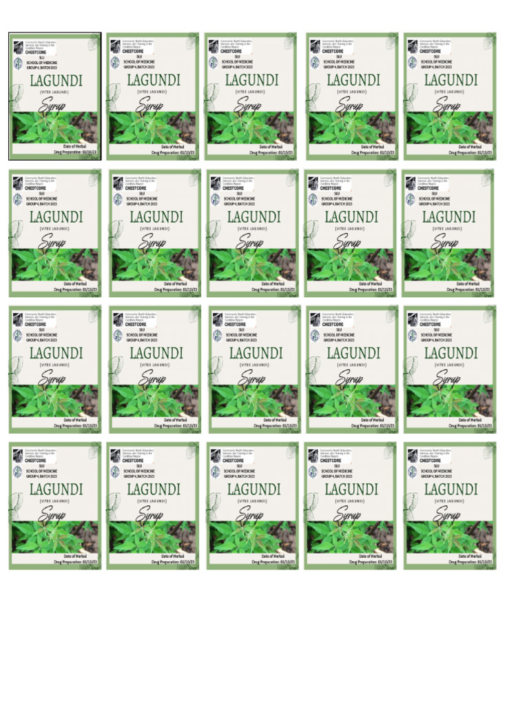 Lagundi Sticker | PDF