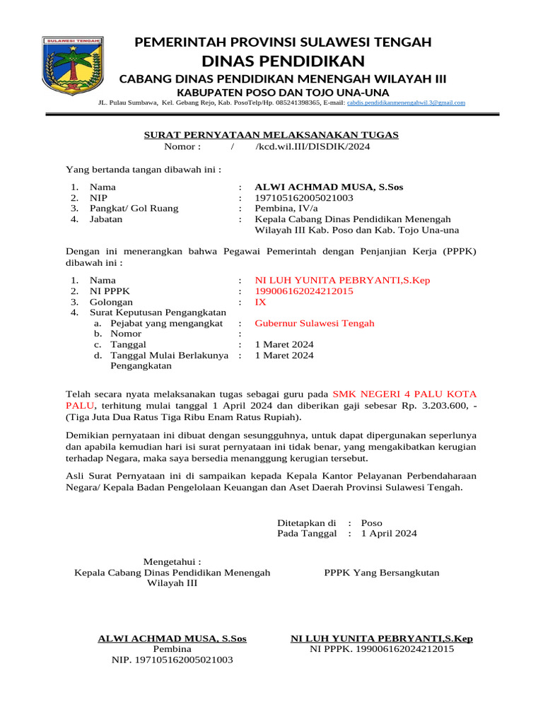 Format SPMT PPPK Formasi 2023 Cabdis Wil. Iii | PDF