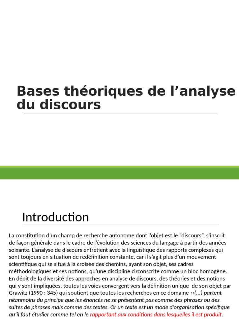 Bases Thã©oriques de Lâ Analyse Du Discours | PDF