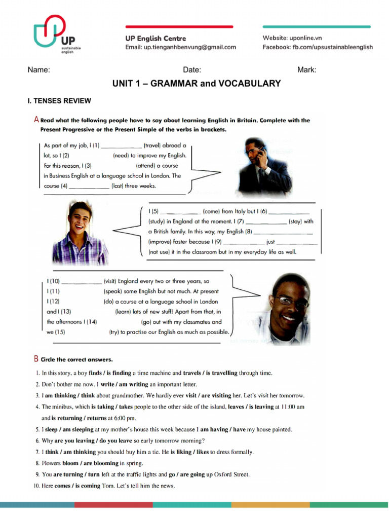 Unit 1 Grammar | PDF