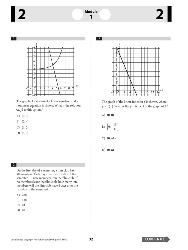Sat Practice Test 5 Digital Math Module 1 | PDF