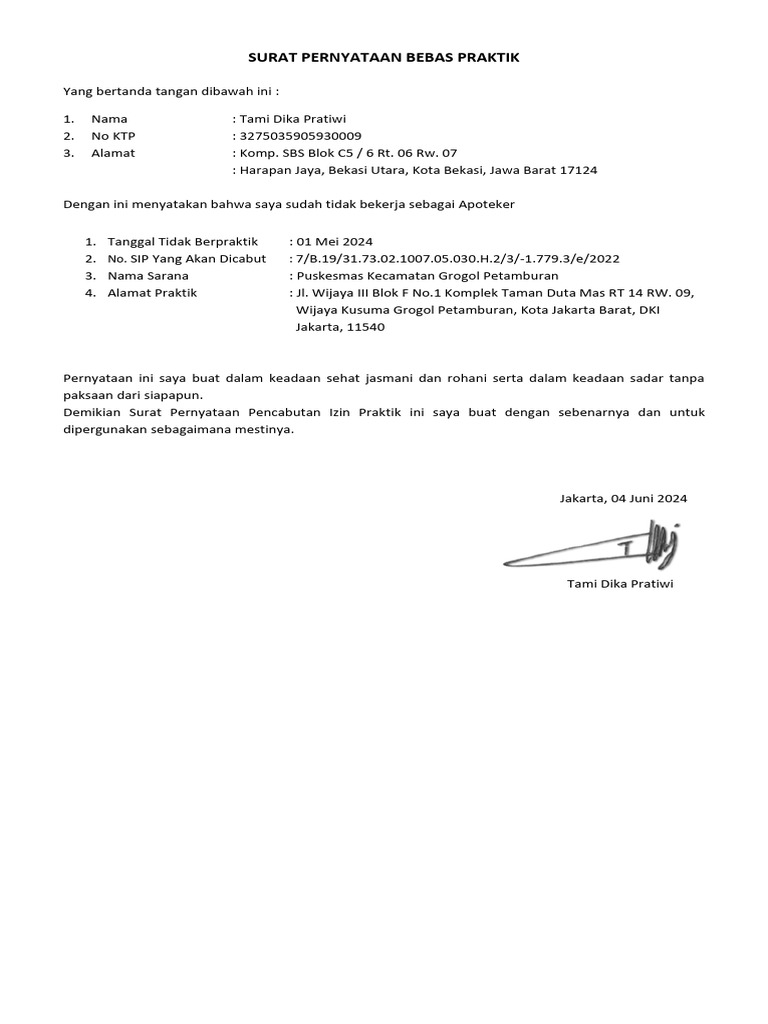 Pernyataan Tami | PDF