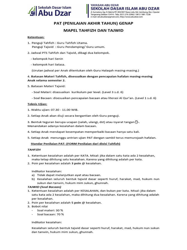 Ketentuan Pat Tahfizh Tajwid | PDF