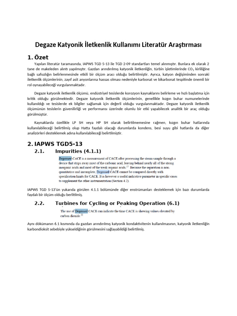 Degaz Katyonik İletkenlik Kullanımı | PDF