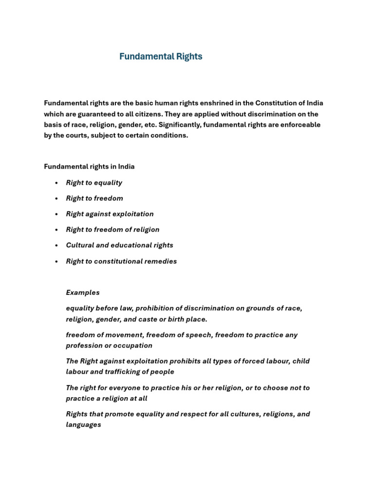 Fundamental Rights | PDF | Justice | Politics