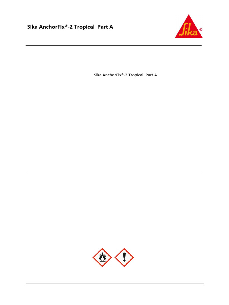 MSDS_Sika AnchorFix 2+ Tropical | PDF
