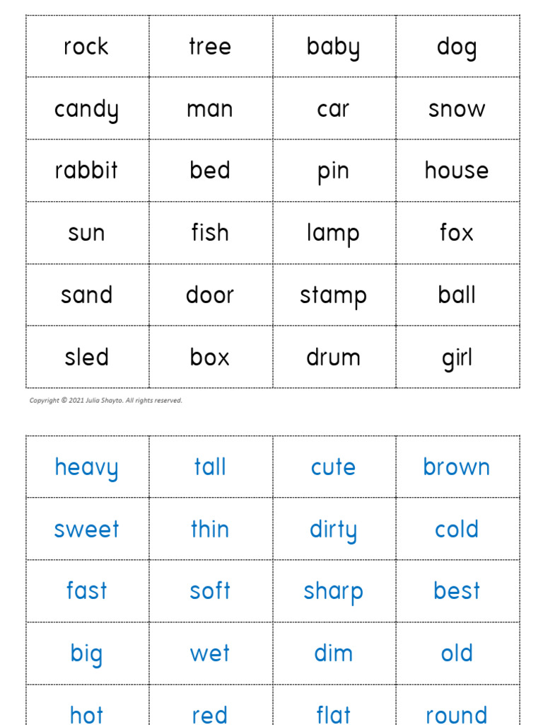 Logical Adjective Game | PDF