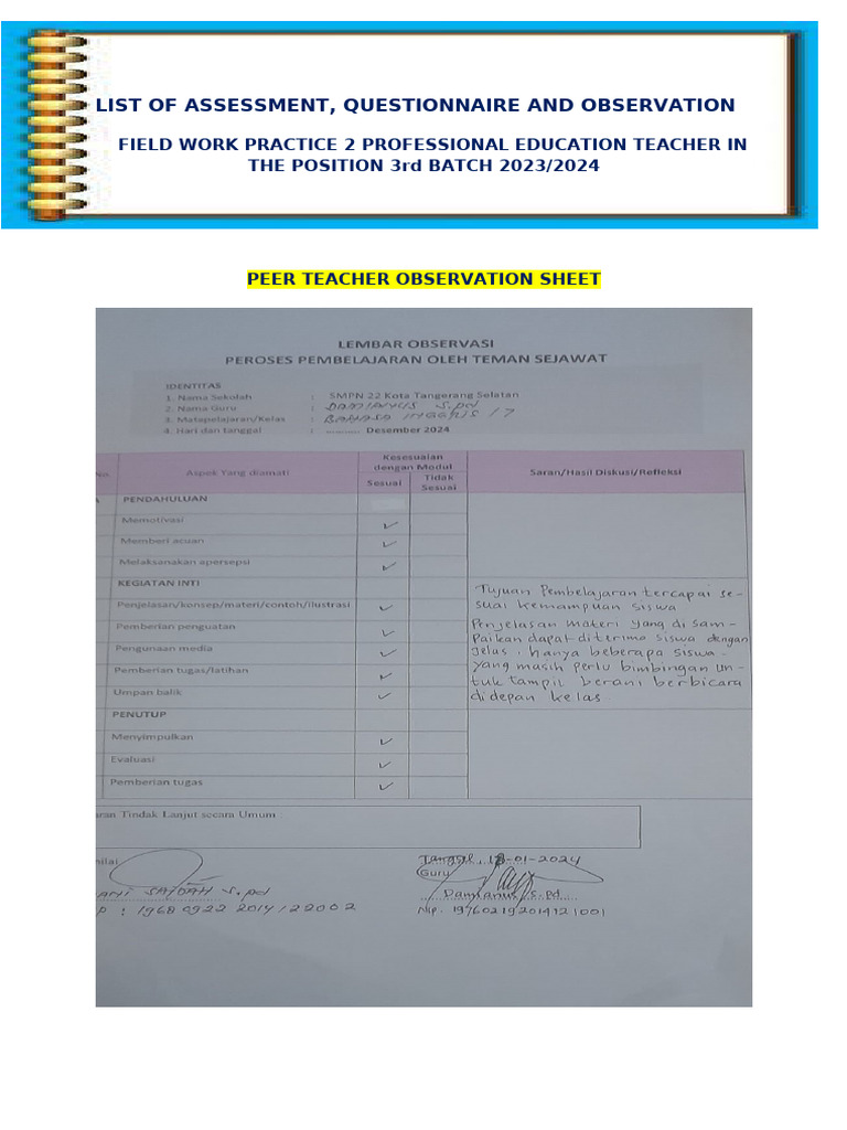 List of Assessment, Questionnaire and Observation PPL 2 PPG | PDF | Fluency | Linguistics