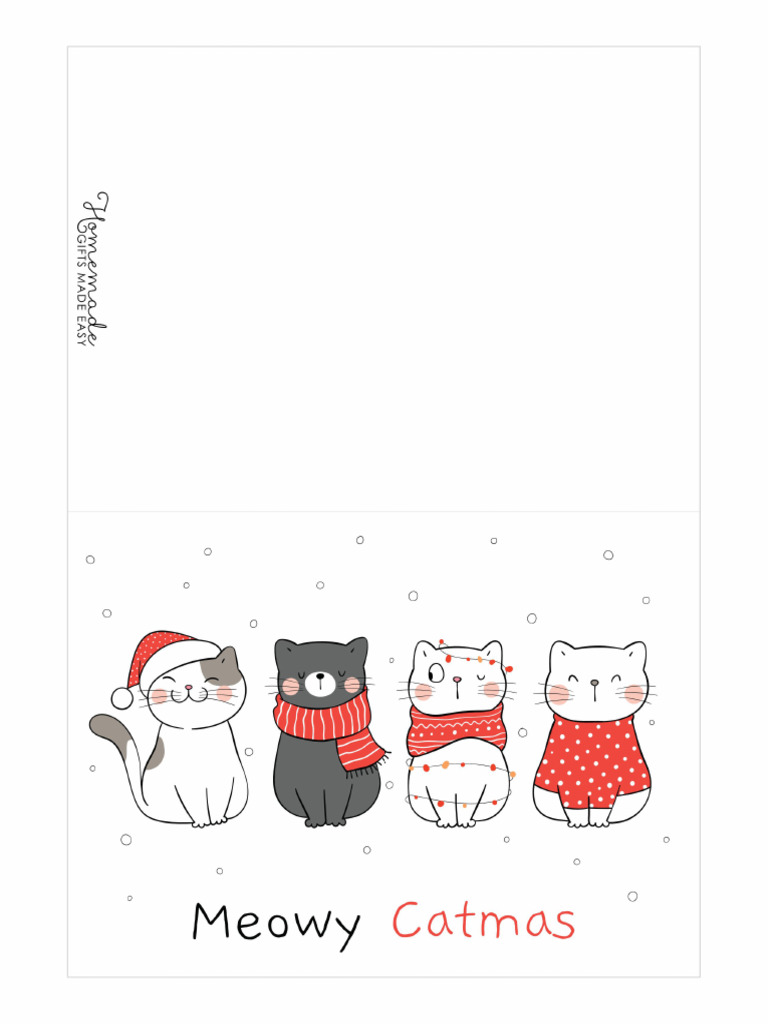 Card Meowy Catmas Cute Cats | PDF
