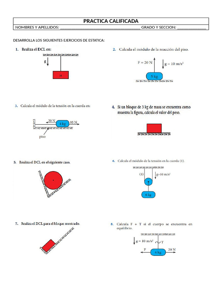 PRACTICA CALIFICADA ESTATICA Y DINAMICA | PDF
