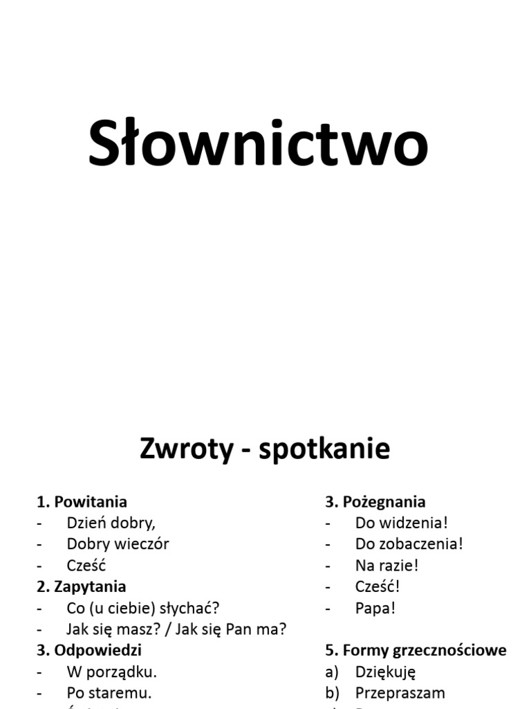 Powtorka - Slowka I Zwroty | PDF