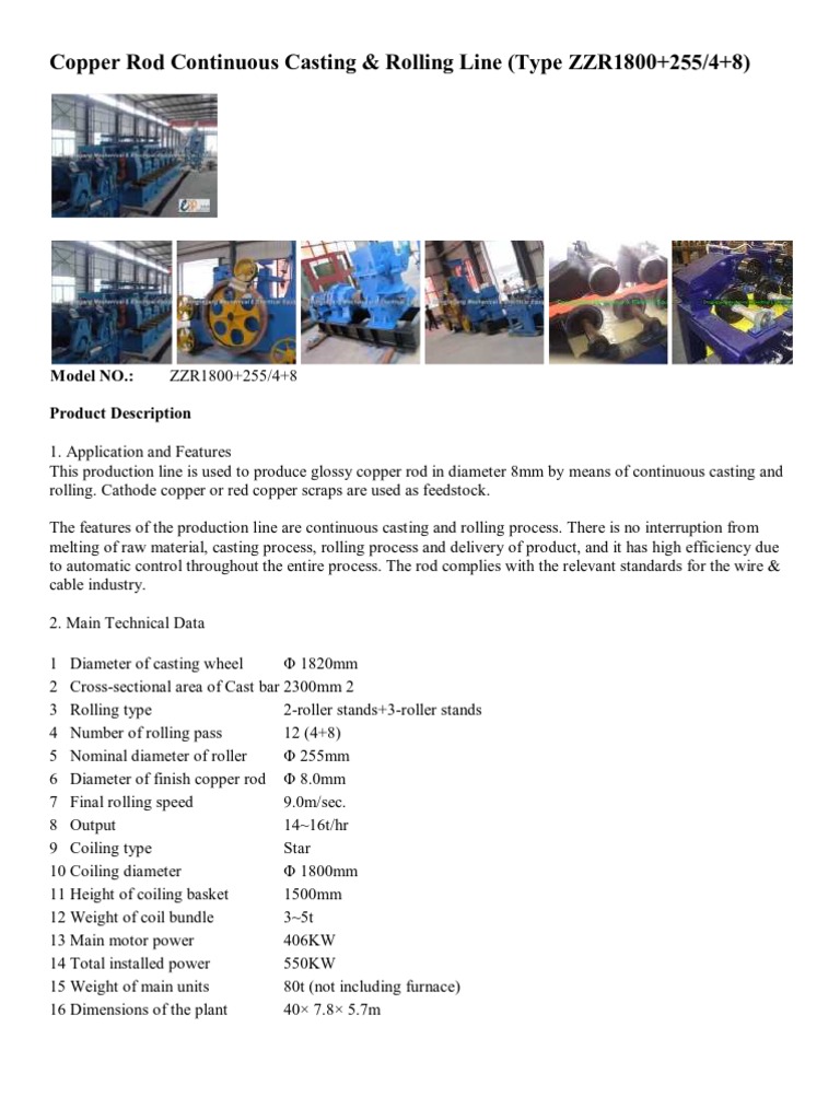 Copper & Aluminium Rod Continuous Casting | PDF | Rolling (Metalworking ...