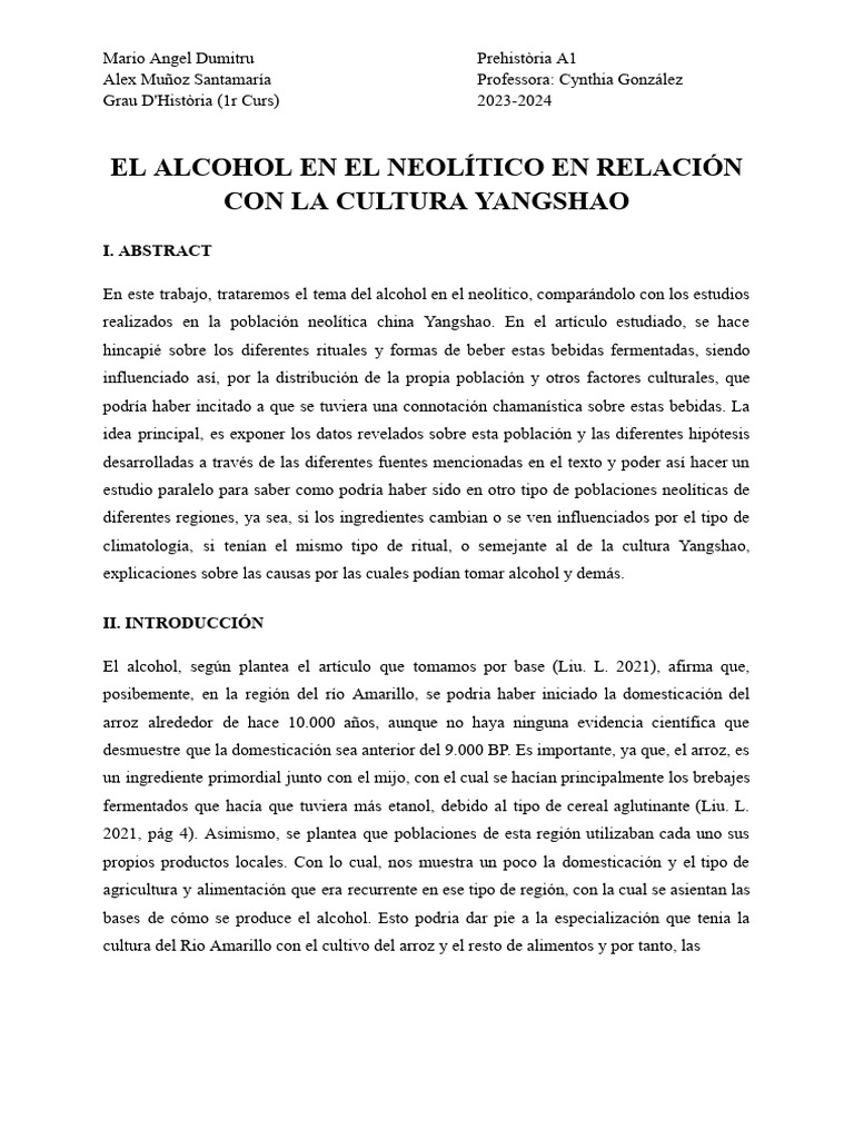 Alcoholitización - Mi Parte Sin Modificar | PDF