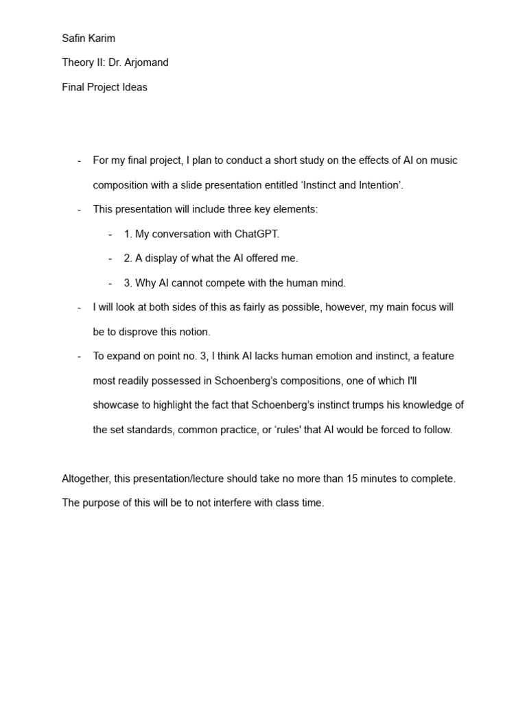 Final Project Ideas | PDF