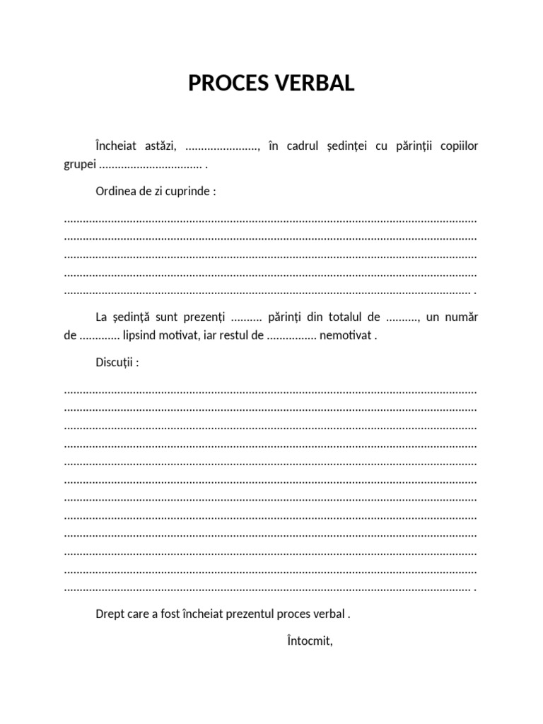 4 Proces Verbal Sedinta | PDF